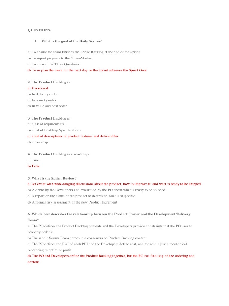 Agile Questions and Answers | PDF