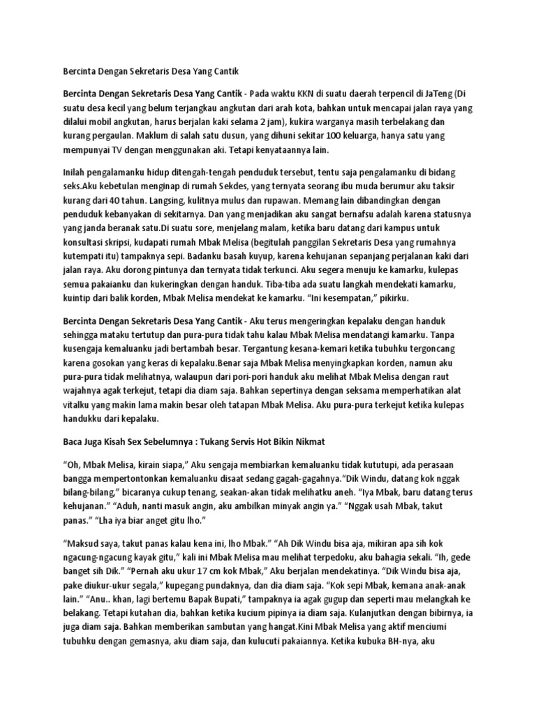 Bercinta Dengan Sekretaris Desa Yang Cantik | PDF