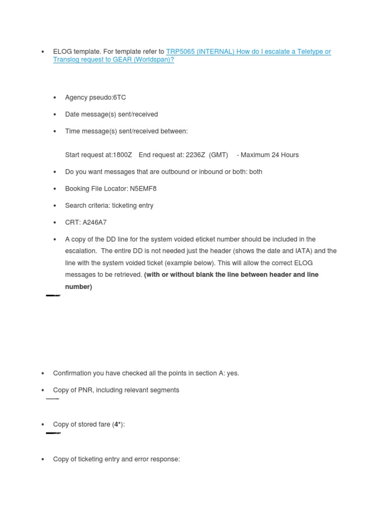 ELOG Template | PDF | Business