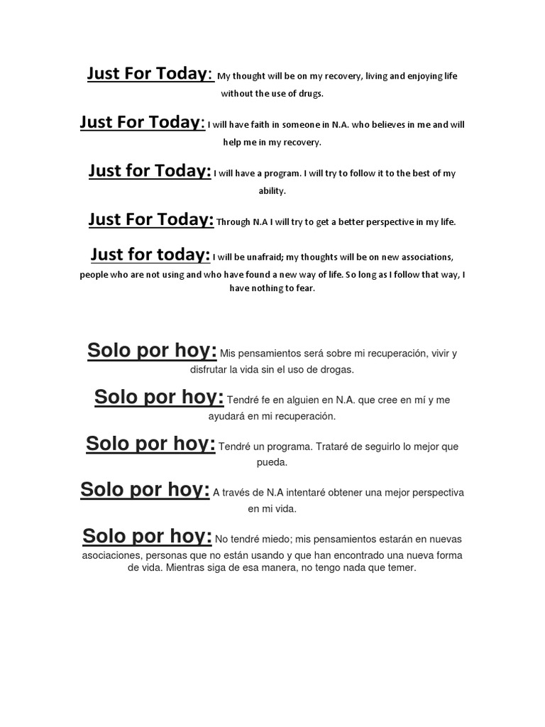 Just For Today | PDF