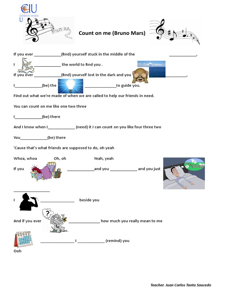 "Bruno Mars' 'Count on Me' Lyrics Analysis" | PDF | Language Arts ...