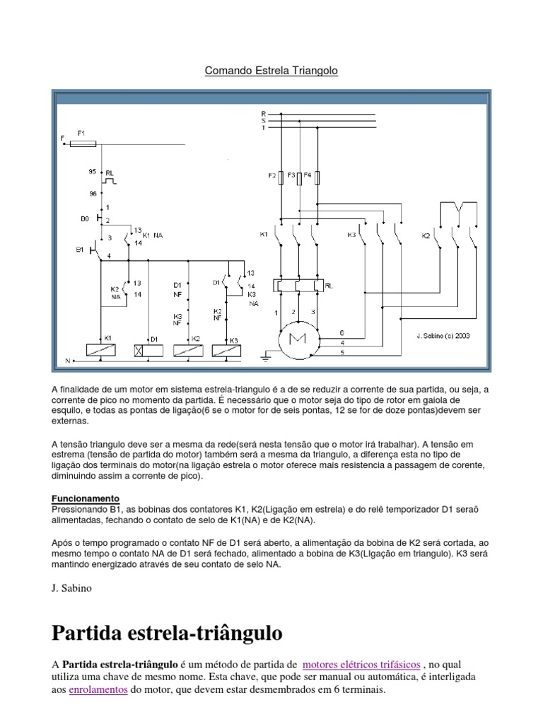 Estrela Triangulo | PDF | Voltagem | Relé