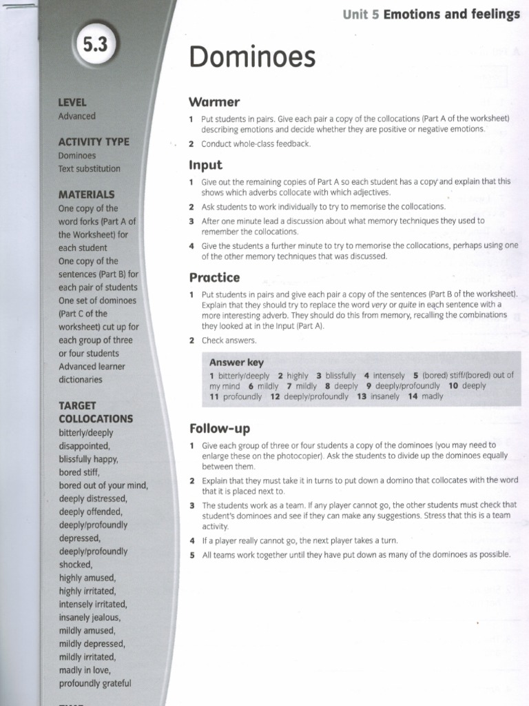 Emotions and Feelings Collocations | PDF