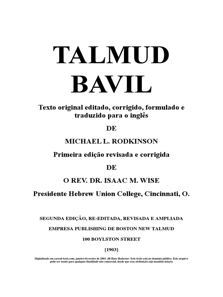 Livro 1 - Talmud Babilônico Tratado Shabat L | PDF | Talmude | Judaísmo