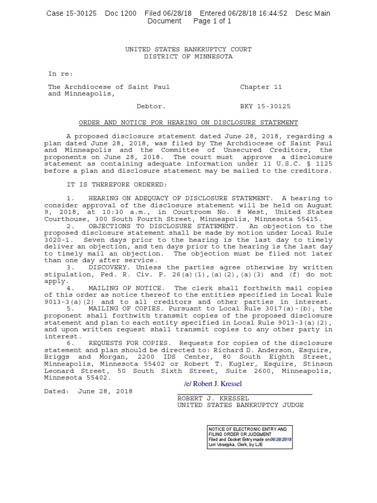 Hearing Notice | Download Free PDF | Discovery (Law) | Chapter 11