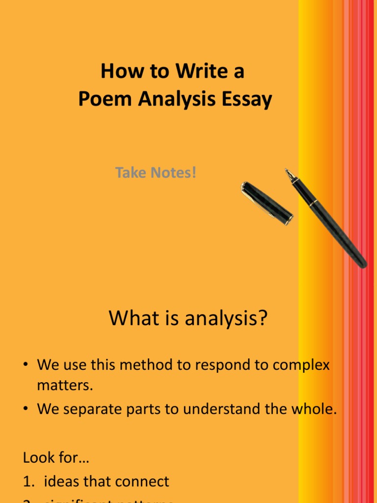 Poem Analysis Essay | PDF | Poetry | Paragraph
