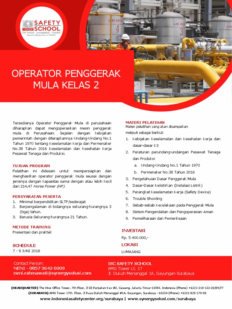 Brosur Operator Penggerak Mula Kelas 2 Lumajang-1 | PDF