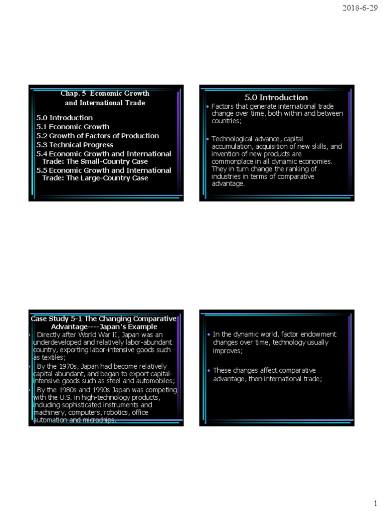 Chap. 5 Economic Growth and International Trade: Case Study 5-1 The ...