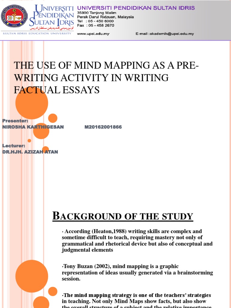 The Use of Mind Mapping As A Pre-Writing Activity in Writing Factual ...
