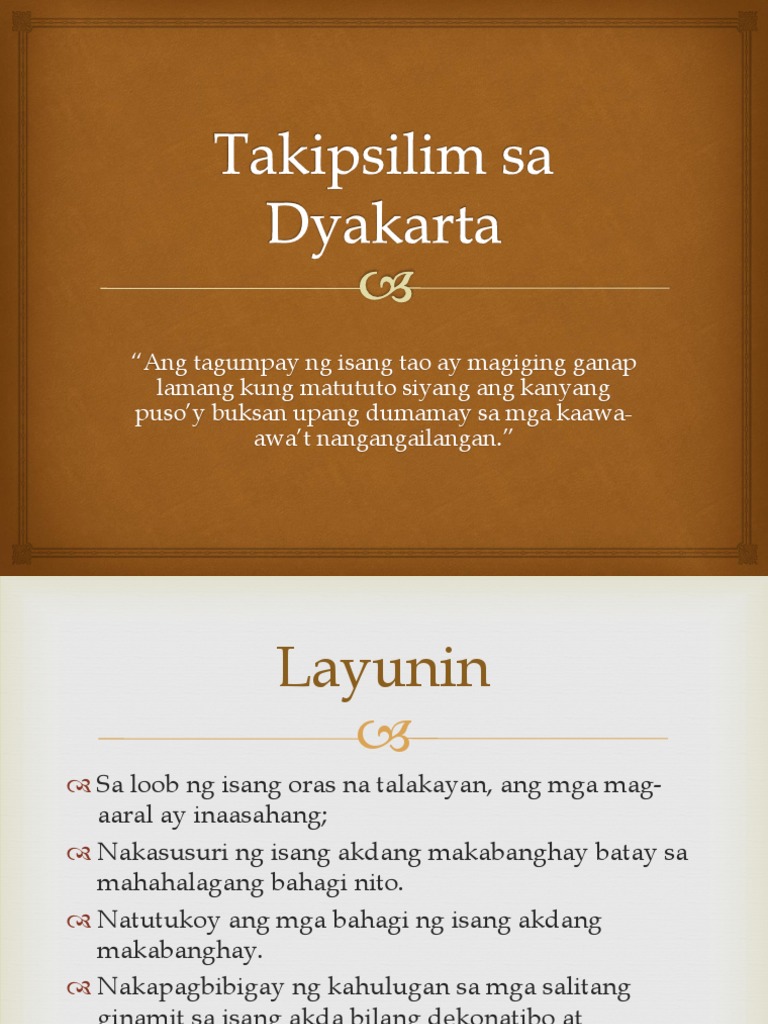 Takipsilim Sa Dyakarta | PDF