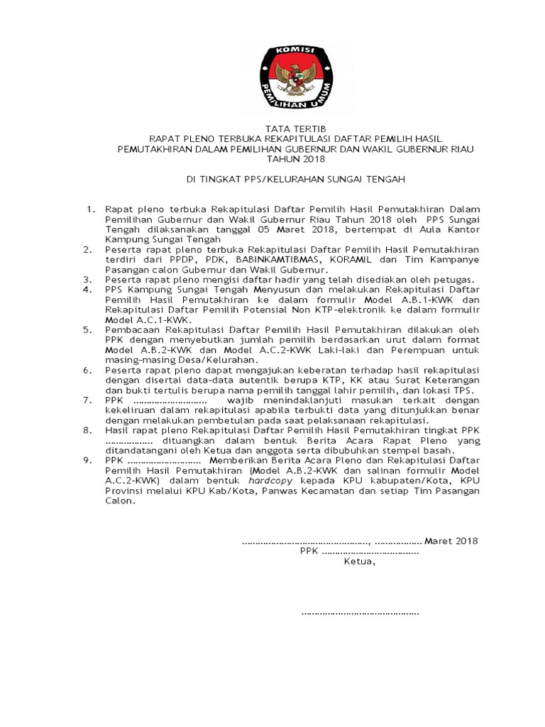 Tatib Pleno PPK Dan Pps | PDF | Bisnis