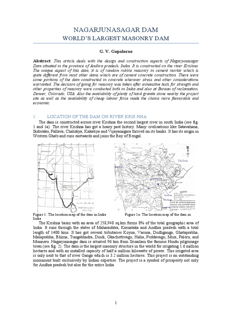 Nagarjuna Sagar Dam | PDF | Concrete | Spillway