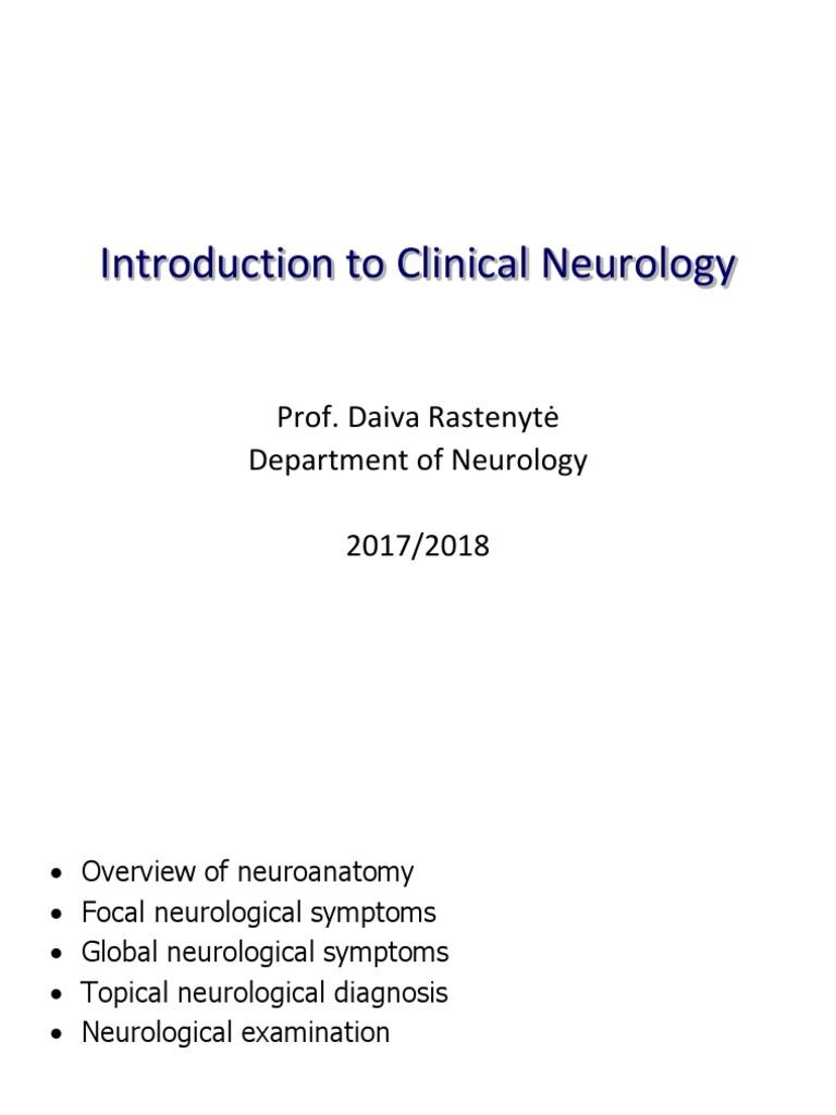 Introduction To Clinical Neurology - 2018 | PDF | Anatomical Terms Of ...