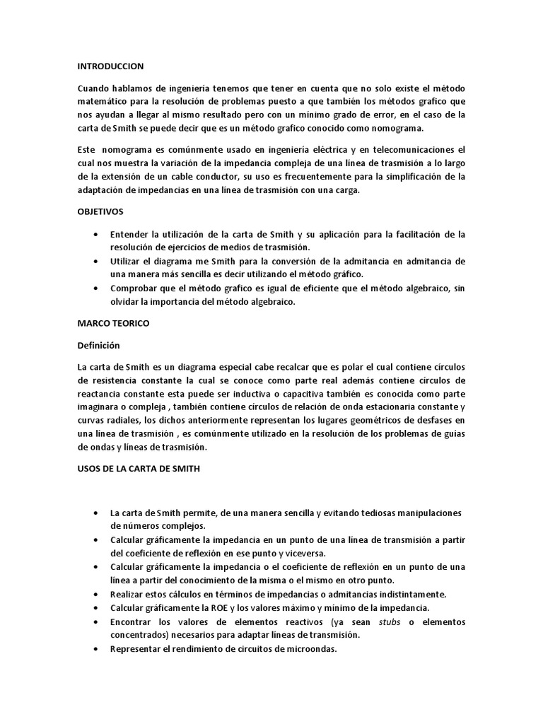 Guía completa de la carta de Smith | PDF | Impedancia eléctrica | Física