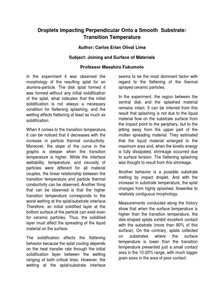 Paper - Joining and Surface | PDF | Wetting | Casting (Metalworking)