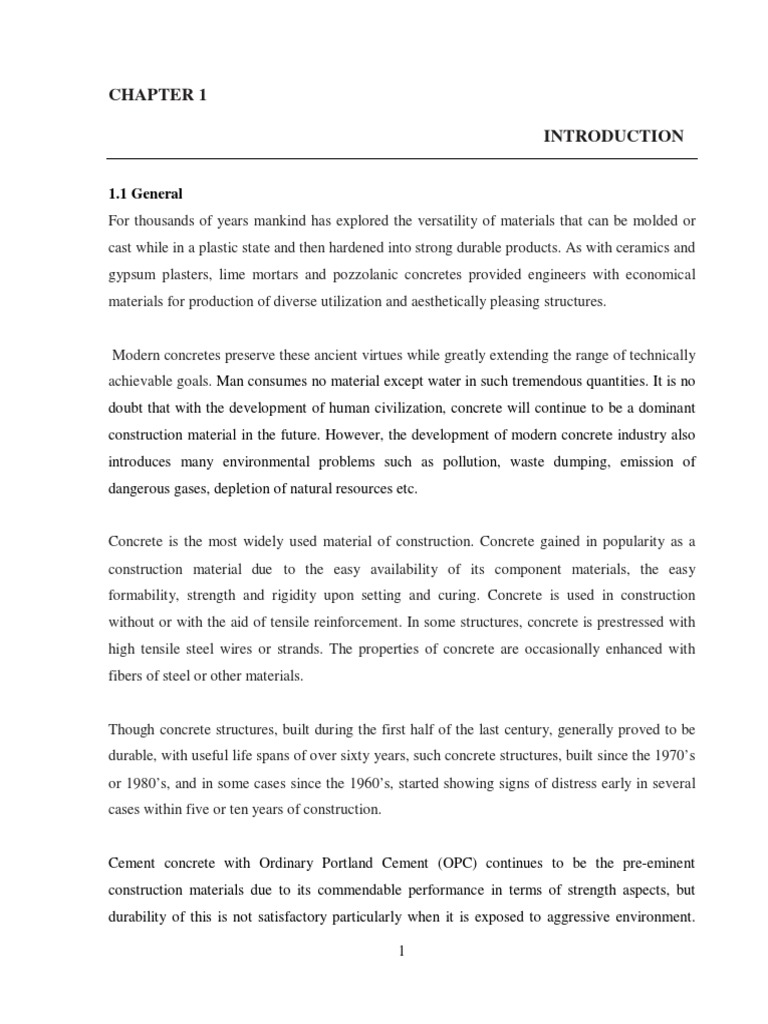 Chapter 1 | PDF | Fly Ash | Concrete