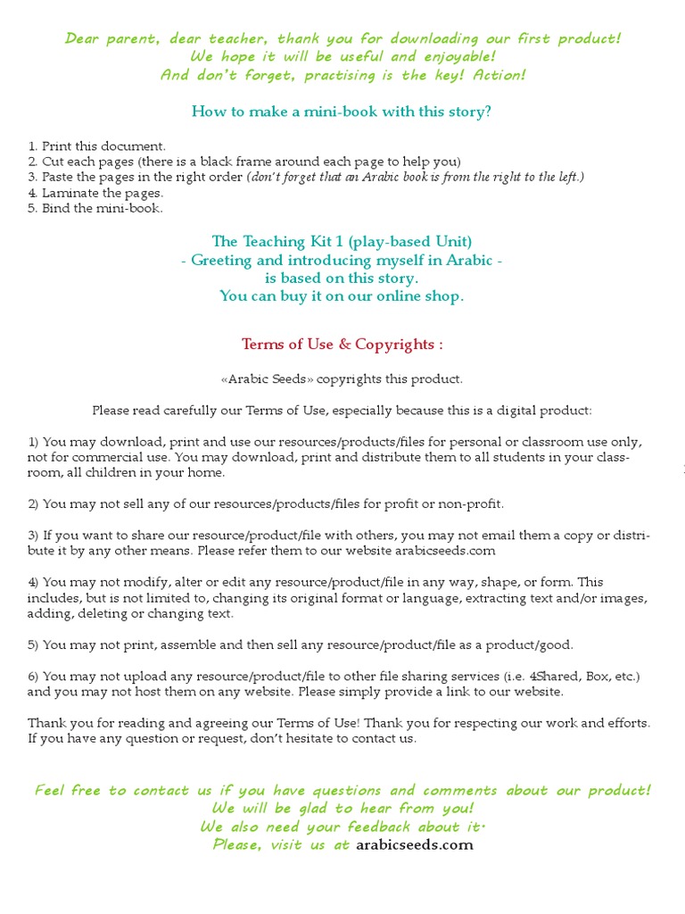 Arabic Story 1 With English Translation - 1 | PDF | Communication