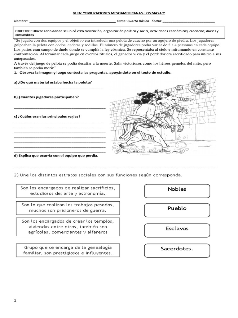 Guía de los Mayas para Cuarto Básico | PDF | Civilización maya
