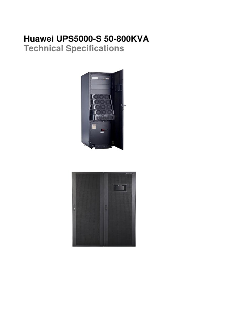 Huawei UPS5000-S 50-800kVA Technical Specifications-G | PDF | Rectifier | Power Inverter