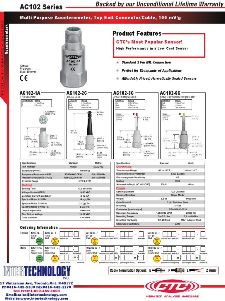 AC102 Series Multi-Purpose Accelerometer: Product Features and ...
