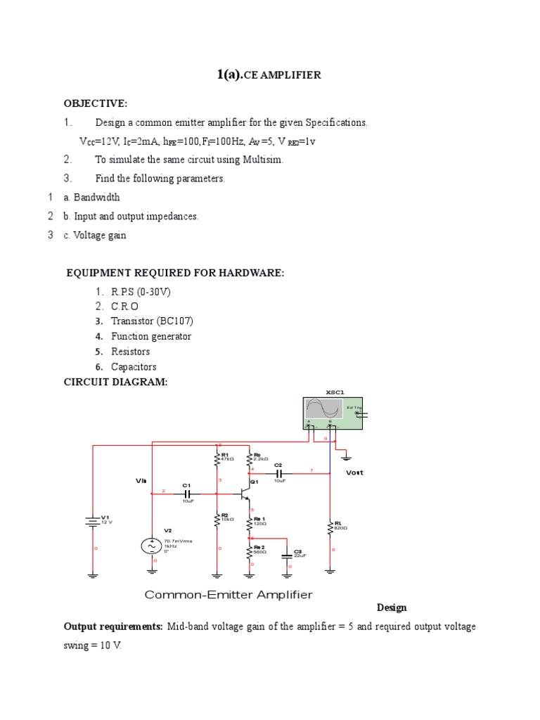 Aec Lab Manual | PDF | Field Effect Transistor | Amplifier