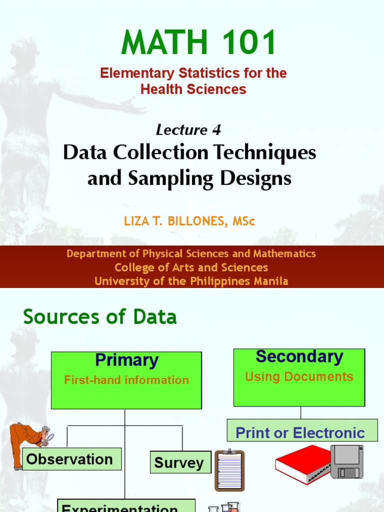M101-Lec 4 Data Collection Techniques and Sampling Designs | PDF ...