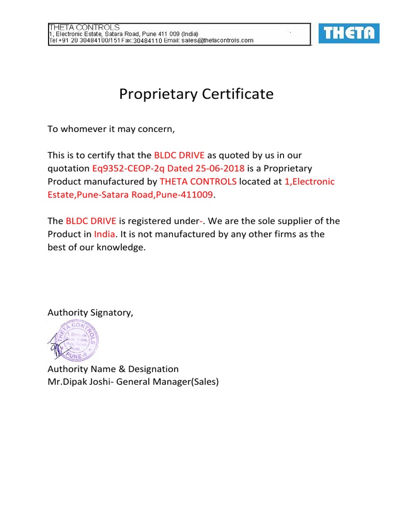 Proprietary Certificate Format