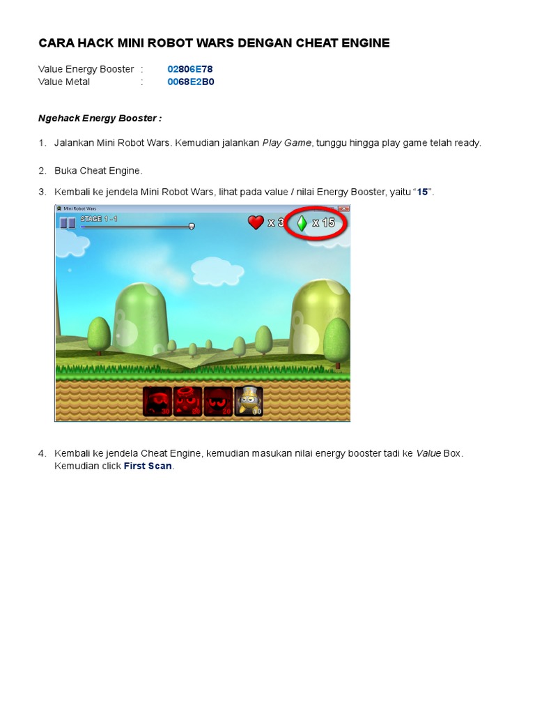 Cara Hack Mini Robot Wars Dengan Cheat Engine | PDF