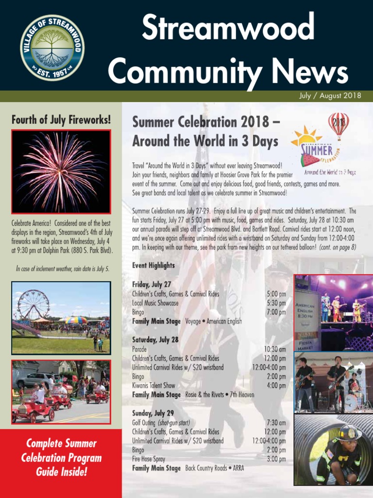 Streamwood Summer Events 2018 Guide | PDF | Independence Day (United ...