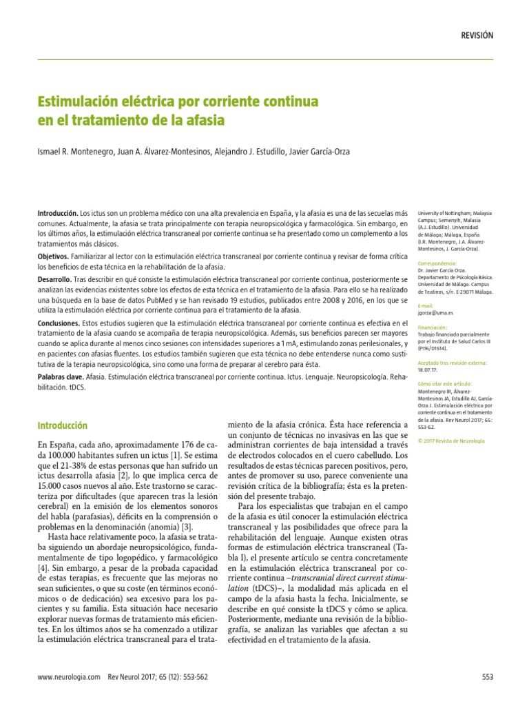 Afasia Estimulacion | PDF | Afasia | Neuroplasticidad