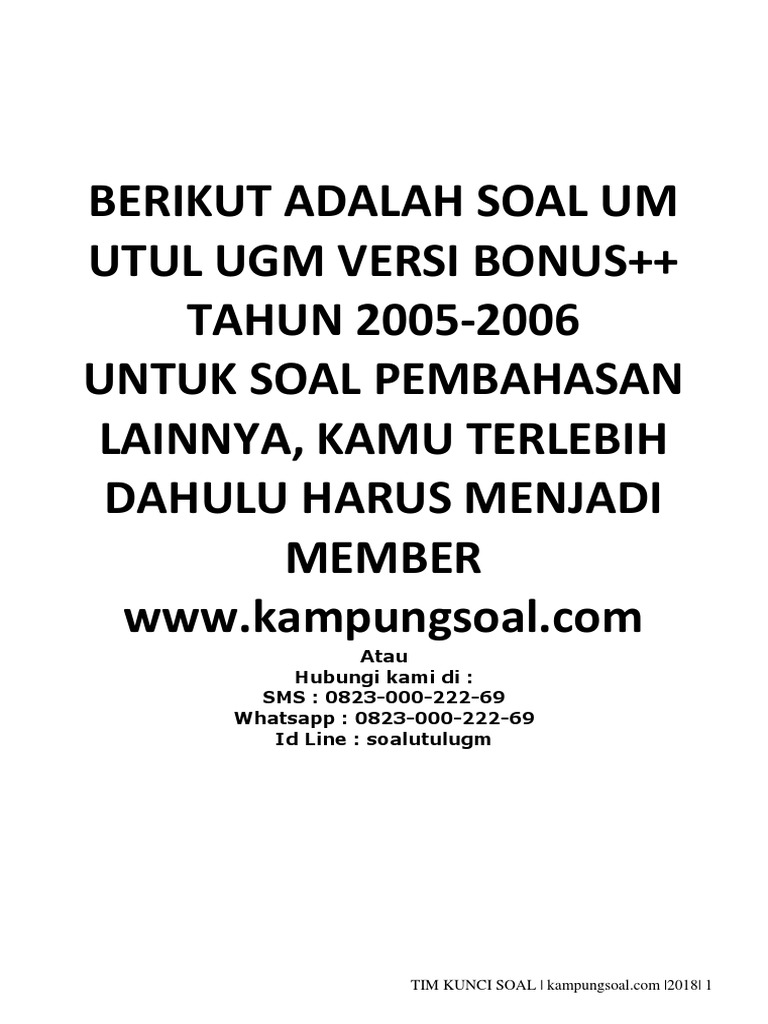 TKDU+TKPA UM Utul UGM 2005-2006 | PDF | Karier & Perkembangan