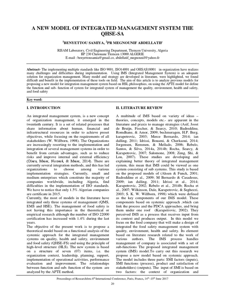 A New Model of Integrated Management System | PDF | System | Evaluation