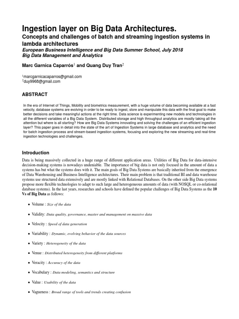 Ingestion Layer PDF | PDF | Big Data | Data Warehouse