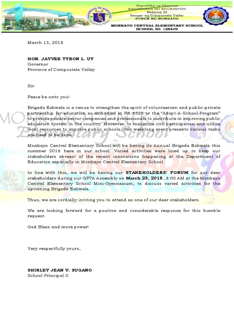 Stakeholders Forum Invitation Letter | Public Sphere | Politics