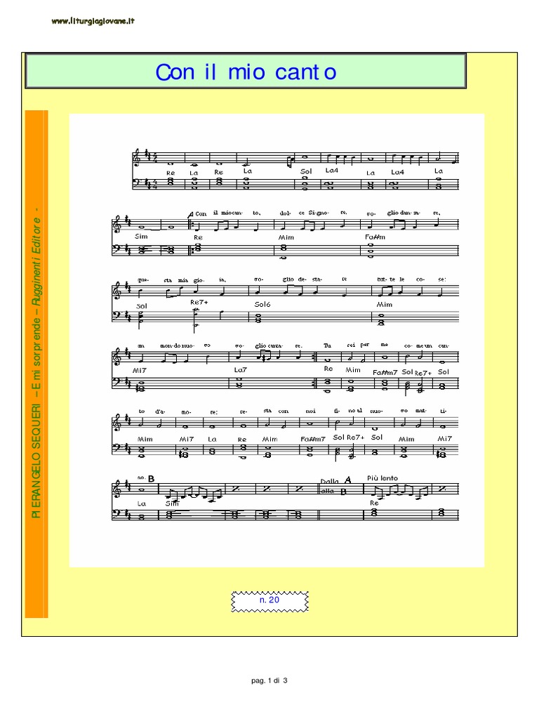 Con Il Mio Canto (Sequeri) E - RE00352 (D) 3da1 | PDF