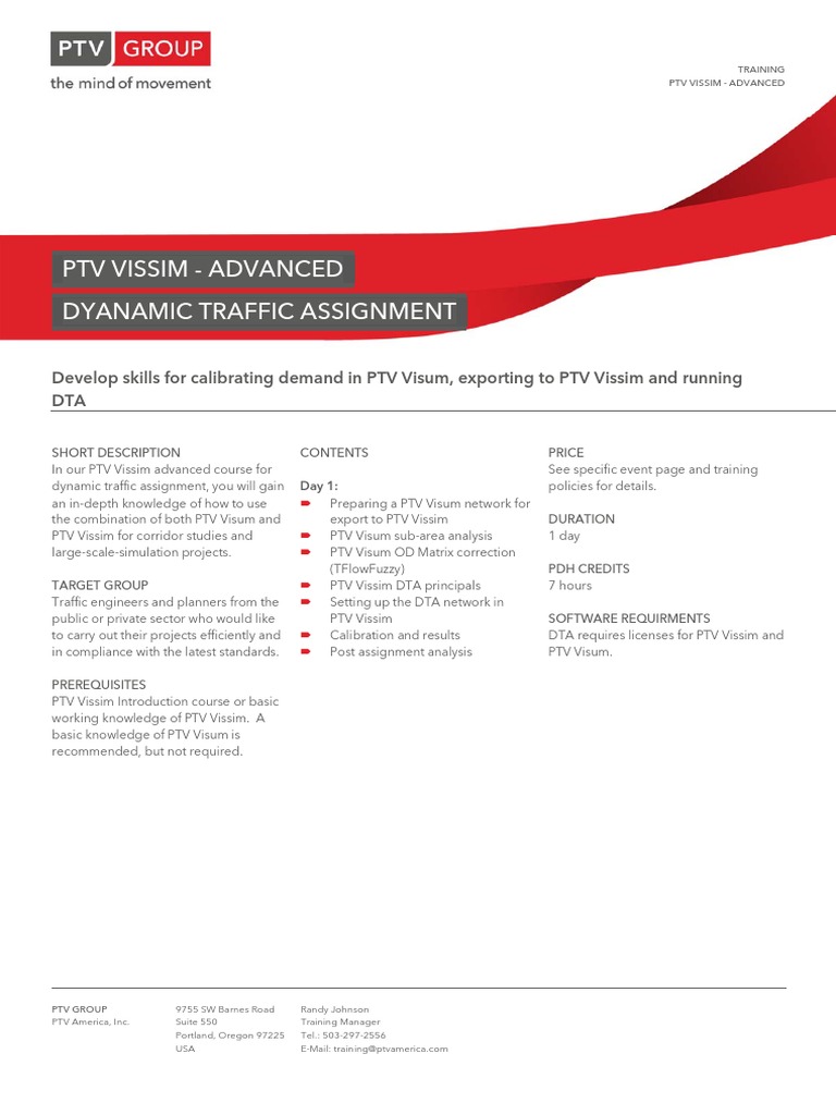 PTVAM Training Vissim 05 DTA | PDF | Business