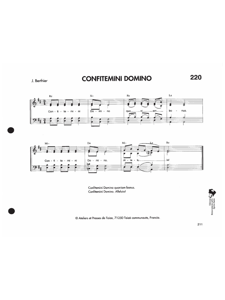 Confitemini Domino Berthier Taizé T Re00351 D 2c4sctba0 Pdf