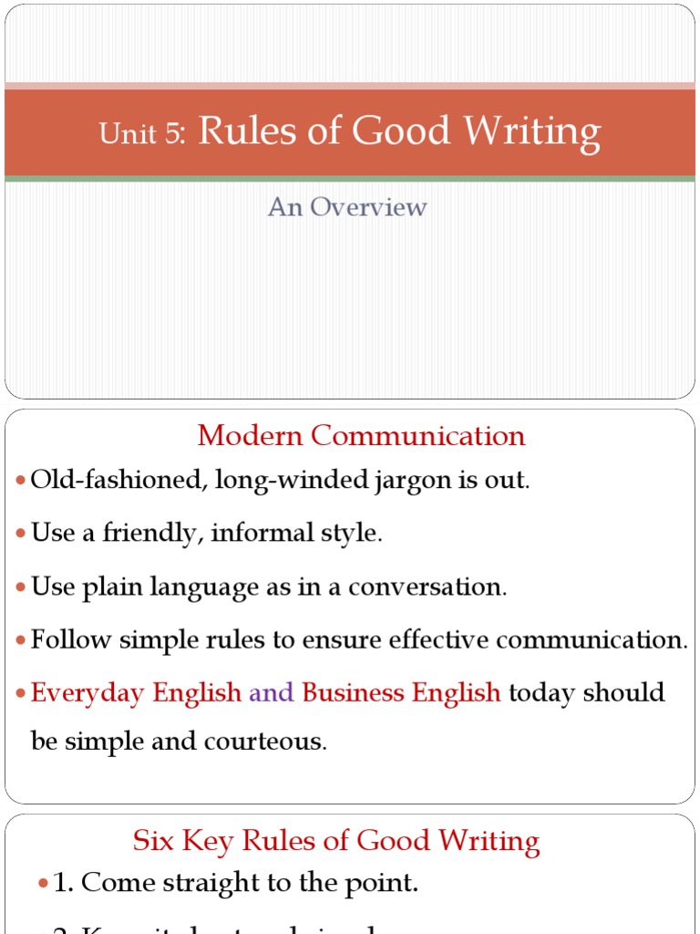 Key Rules for Effective English Writing | PDF | Plain Language ...