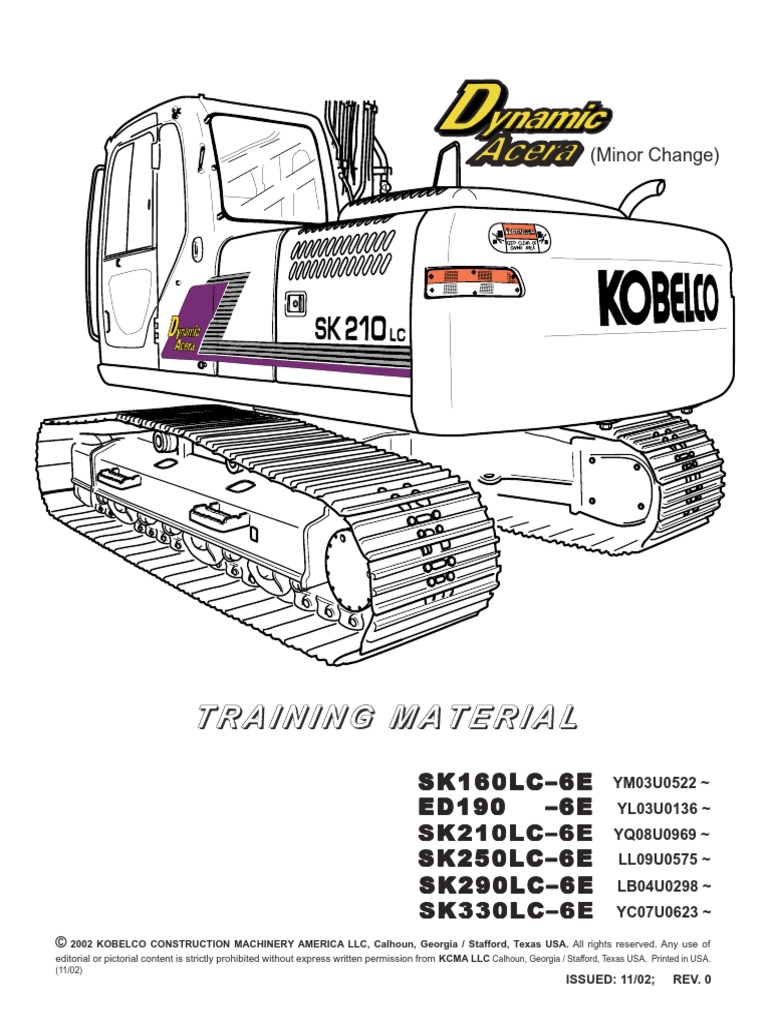 Kobelco Mark 6e Training Manual | PDF | Throttle | Switch