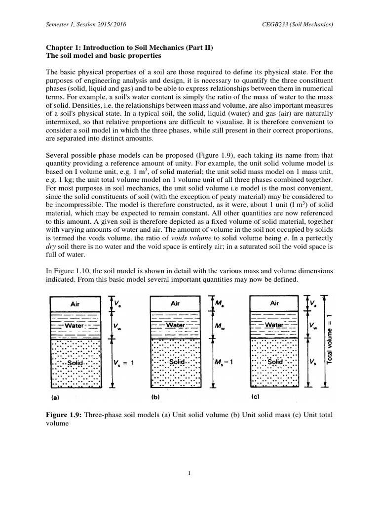 Chapter 1 (Soil Properties) PDF | PDF | Soil Mechanics | Volume