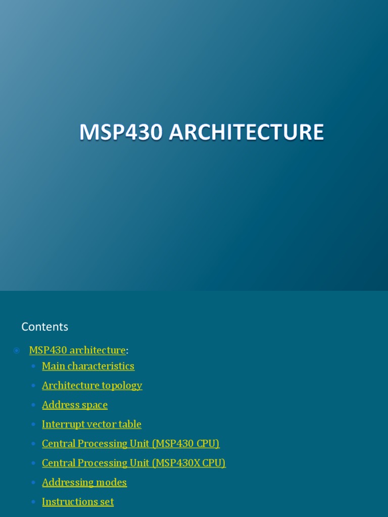 MSP430 Introduction | PDF | Central Processing Unit | Microcontroller
