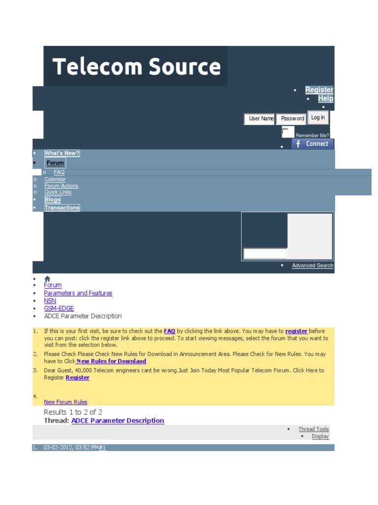 Adce Parameter of 2g | PDF | Internet Forum | Telecommunications Engineering