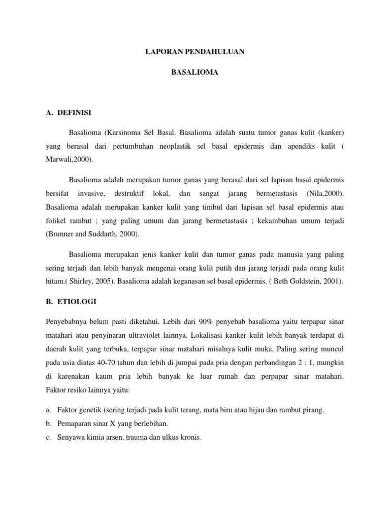 Panduan Lengkap Basalioma Kanker Kulit | PDF