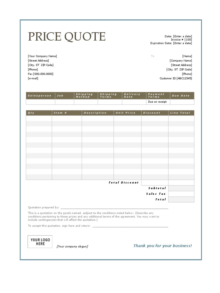 Quote Sheet Template | PDF | Services (Economics) | Taxes