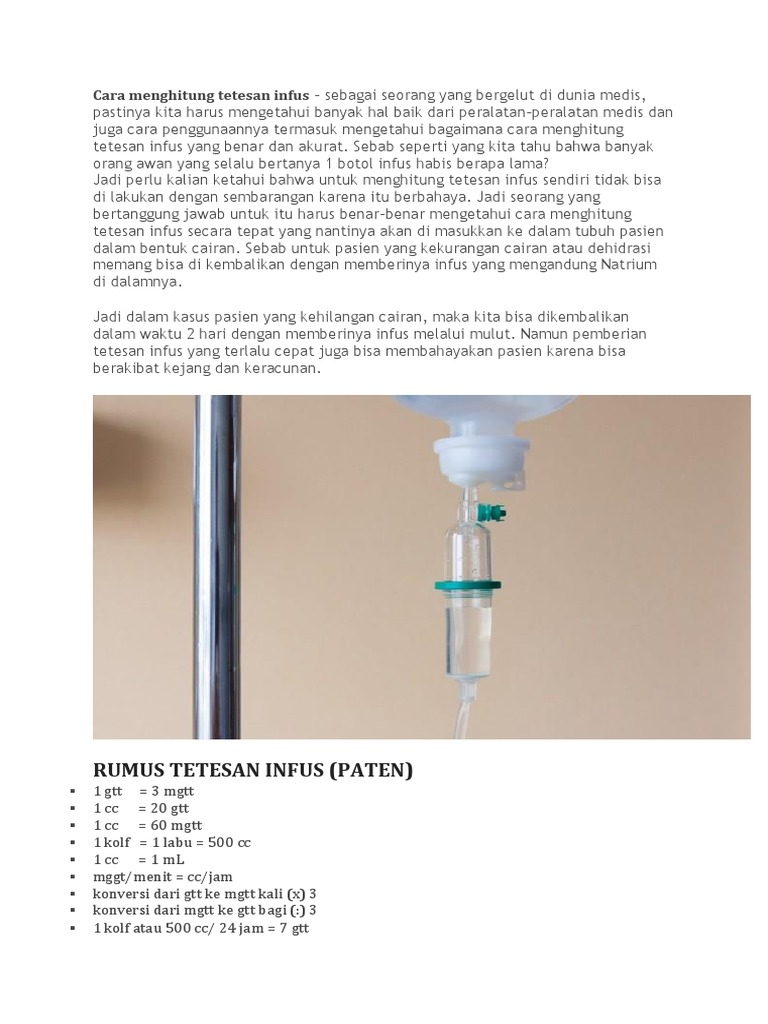 Menghitung Waktu Habis Infus | PDF