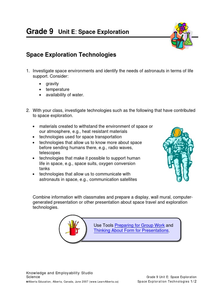 Or CF Sci gr09 Ue 02 Spacetech | PDF | Space Exploration | Space