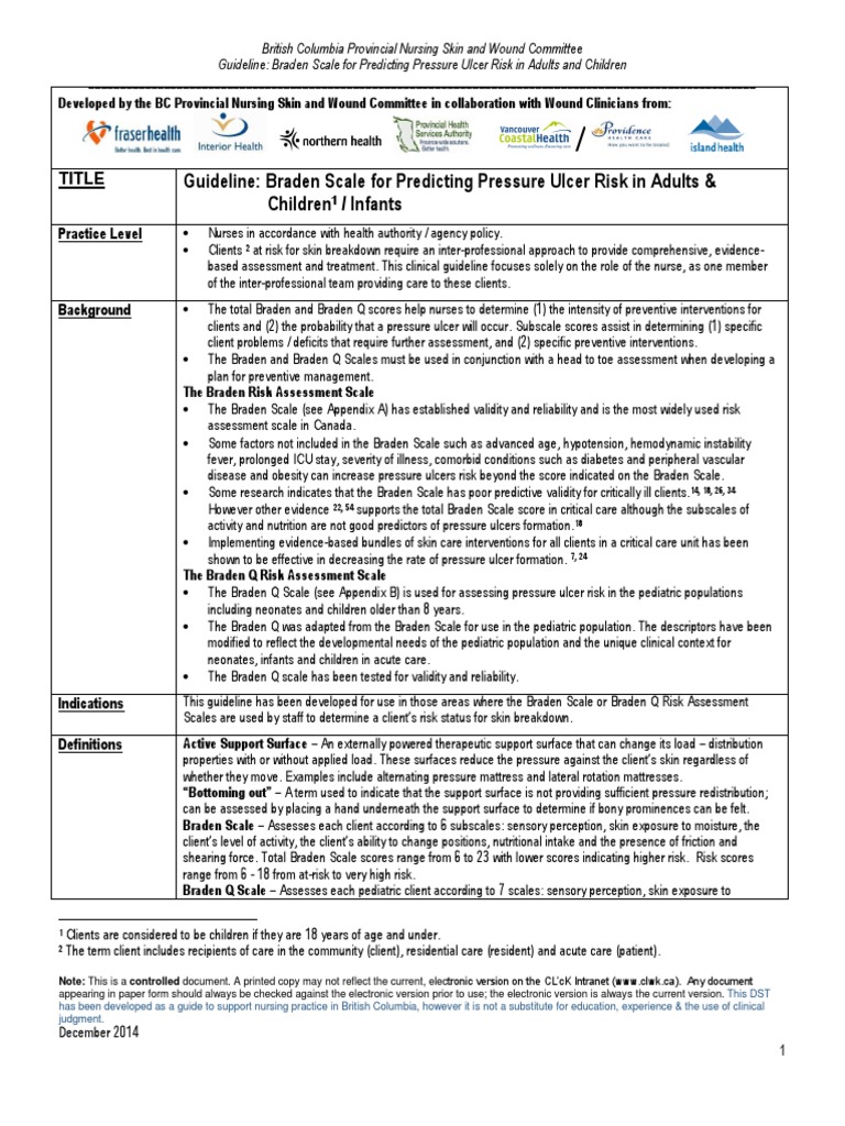 Braden Scale | Physical Therapy | Medicine