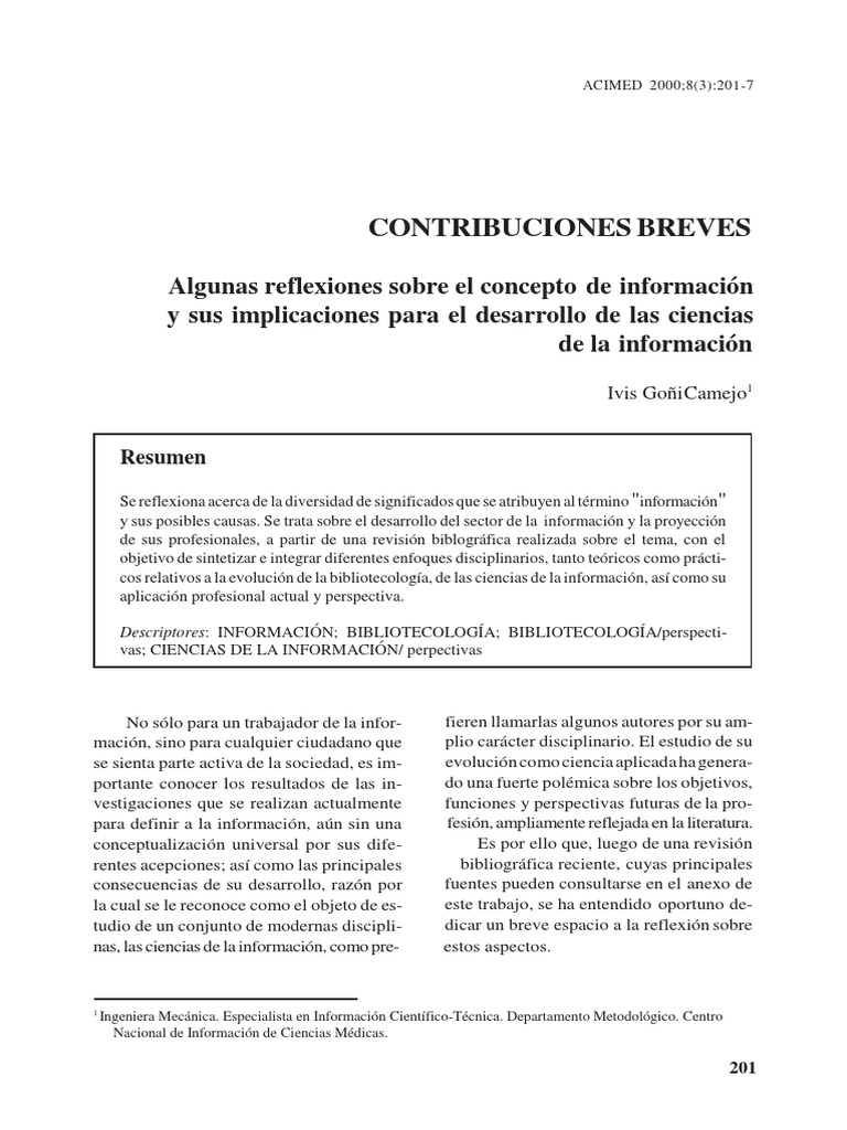 Definicion de La Informacion | PDF | Información | Science