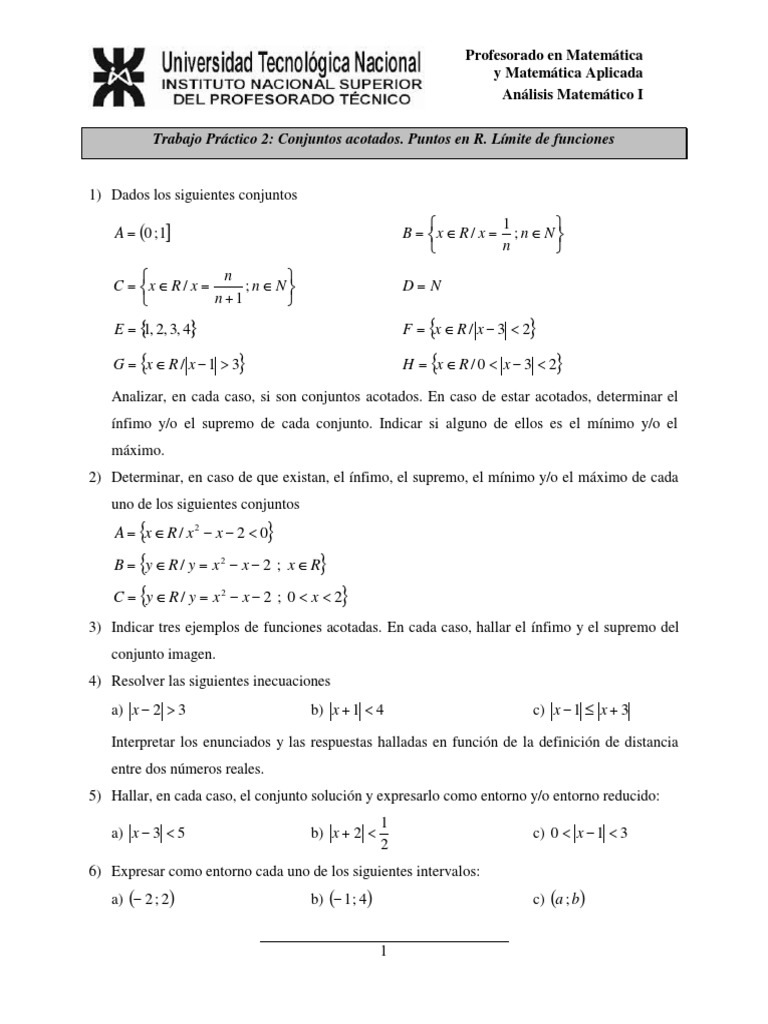 TP2 Límite de Funciones | PDF | Límite (Matemáticas) | Función (Matemáticas)