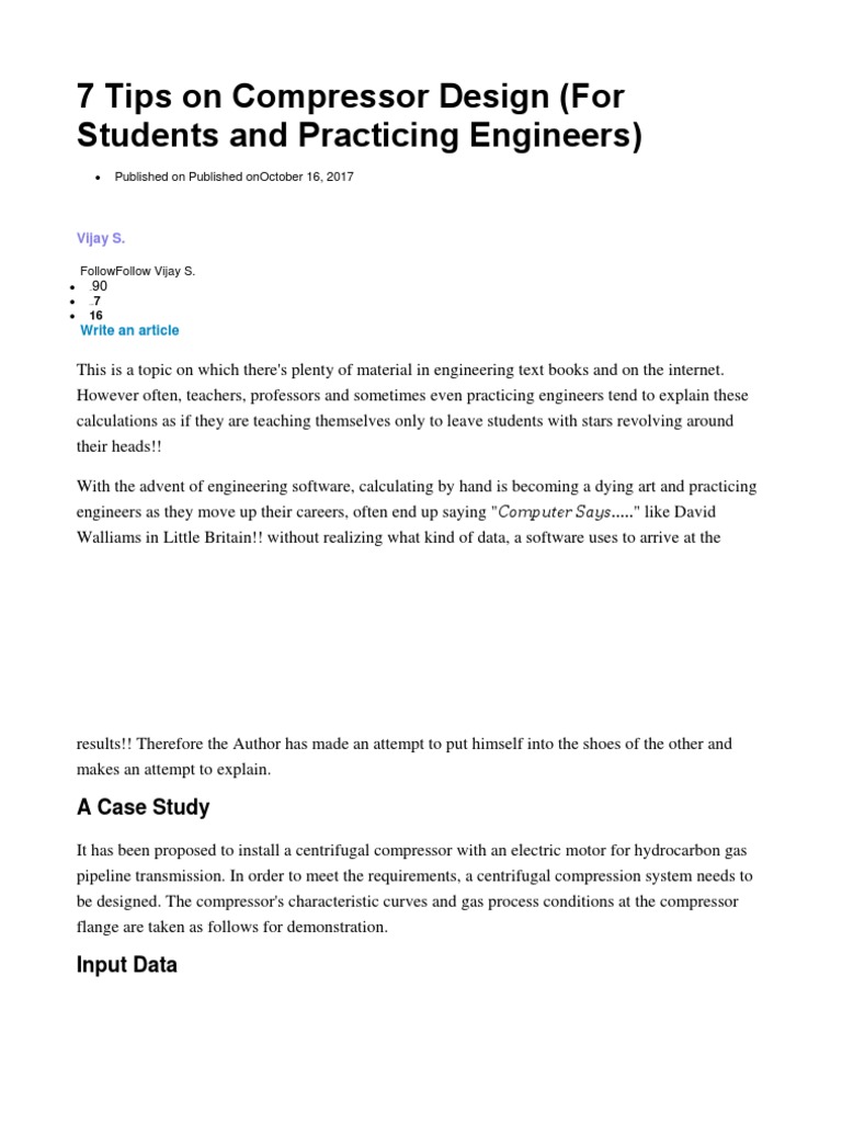 7 Tips On Compressor Design | PDF | Gases | Temperature